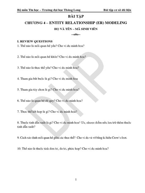 Chapter4 Entity Relationship Er Modeling Pdf
