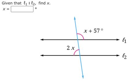 solved given that l1∥l2 find x x given that l1∥l2 find