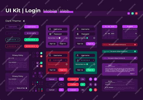 Premium Vector Login Ui Elements Kit Registration Form System Authorization Isolated Vector