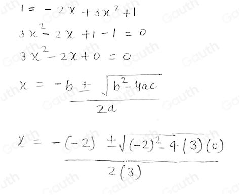 Solved Which Shows The Correct Substitution Of The Values A B And C From The Equation 1 2x