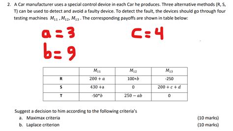 Solved 2 A Car Manufacturer Uses A Special Control Device