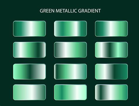 Elegant Green Metallic Color Gradient Set Collection Design Element 6895350 Vector Art At Vecteezy