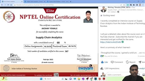 Supply Chain Analytics Course By Iit Roorkee Details Trending Viral Careerdevelopment Youtube