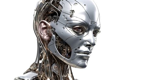 흰색 배경은 인공 지능 로봇이나 사이보그의 3d 렌더링을 호스팅합니다 인간형 사이보그 3d 로봇 배경 일러스트 및 사진 무료 다운로드 Pngtree