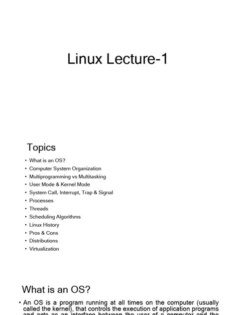 Linux Lecture 1 Pdf