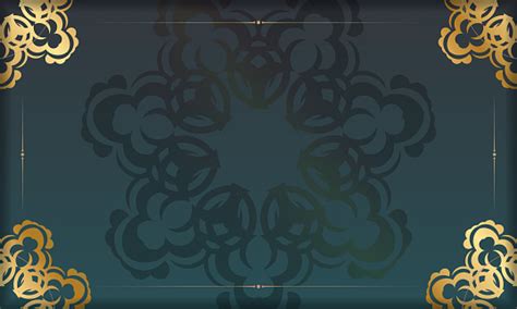 그리스 골드 패턴과 로고 또는 텍스트 아래에 배치 녹색 그라데이션 배경 0명에 대한 스톡 벡터 아트 및 기타 이미지 0명 개념 곡선 Istock