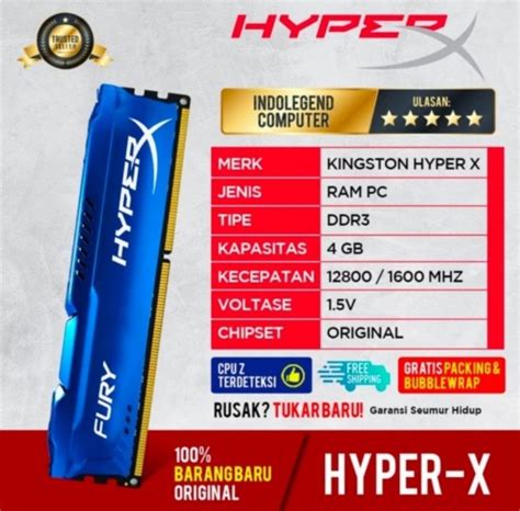 Ram Hyper X Ddr3 4gb Pc12800 Lazada Indonesia