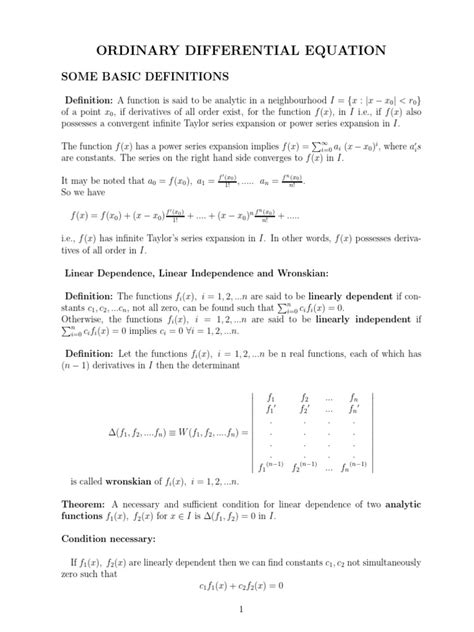 Ode Pdf Ordinary Differential Equation Mathematical Physics