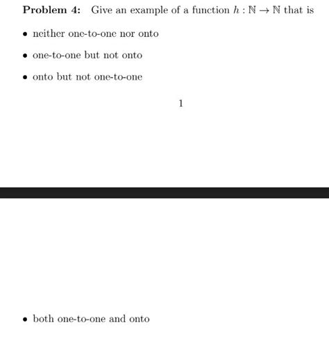 solved problem 4 give an example of a function h n→n that