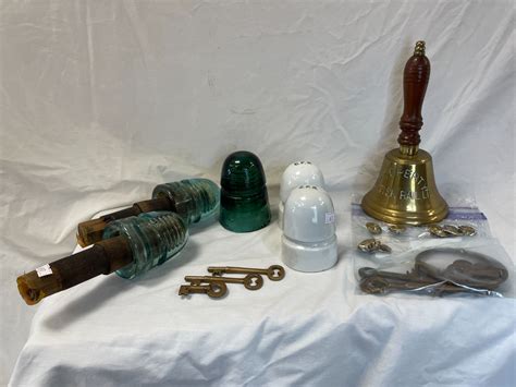 Large Lot Of Assorted Cprcpt Items Insulators Keys Bell And Buttons