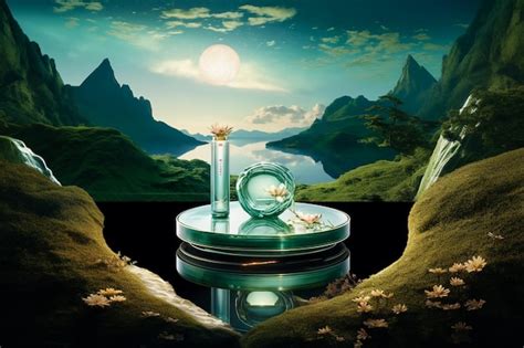 Nature D Model Of A Pedestal With Copy Space Empty Space Podium On Mountain Background Ai