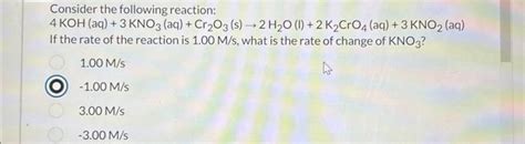 Solved Consider The Following Reaction