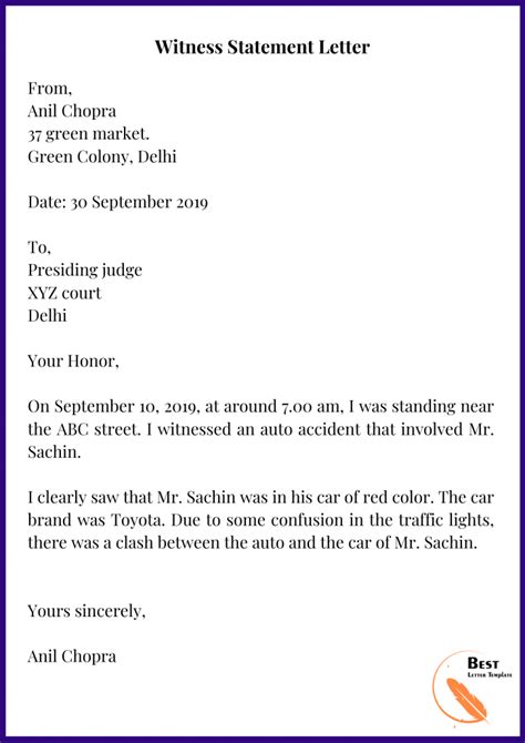 Statement Letter Template