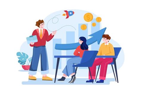 Premium Vector Business Ceo Analyzing Business Growth Graph