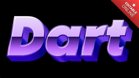 Dart Metallic Purple 3d Text Effect Generator