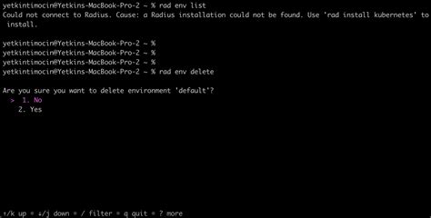 `rad env delete` defaults to deleting the default environment · issue 6561 · radius project