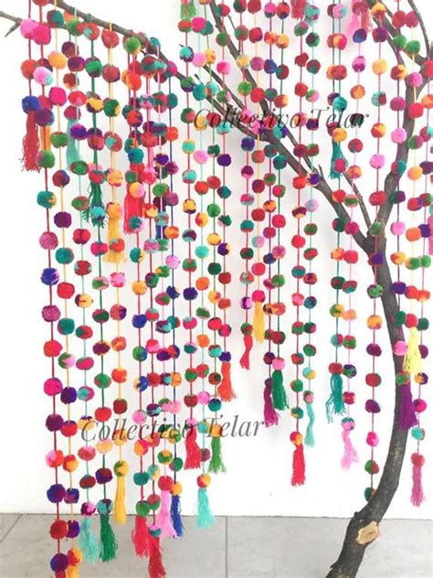 Colorful Pom Pom Crafts For Bohemian Home Decor