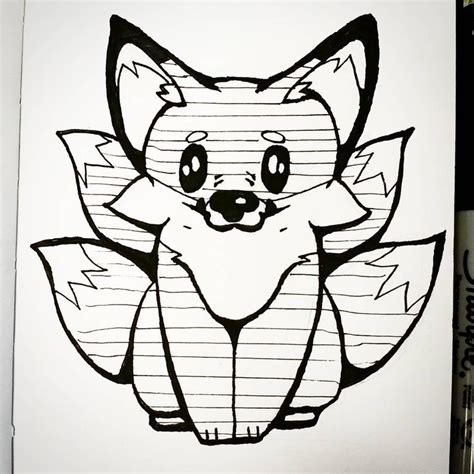 Inktober🎃 Day 8 Kitsune Back On Track 😸 Fox Kitsune Japanese
