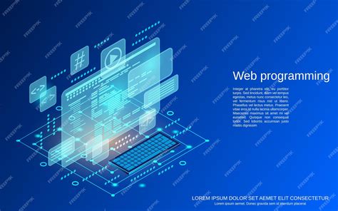 Premium Vector Web Programming Flat 3d Isometric Vector Concept