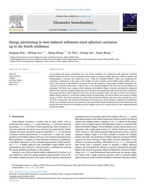 pdf energy partitioning in laser induced millimeter sized spherical