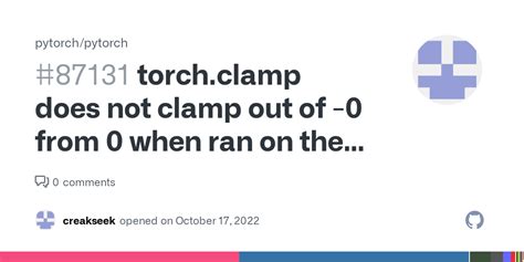 Torch Clamp Does Not Clamp Out Of From When Ran On The CPU Issue Pytorch Pytorch