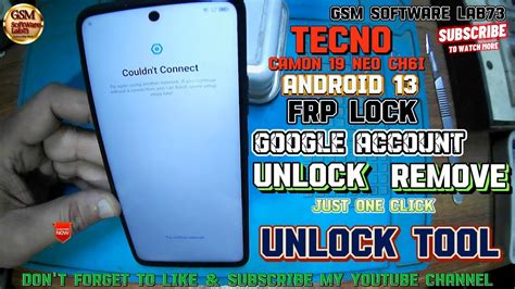 How To FRP Bypass Tecno Camon Tecno Camon Neo CH I Google Account Remove By Unlock Tool