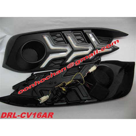 HONDA CIVIC FC 2016 2018 FISH BONE STYLE FOG LAMP COVER WITH DRL
