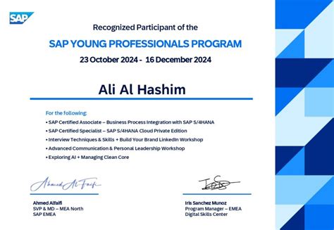 Ali Al Hashim On Linkedin Sap Sapyoungprofessionalsprogram