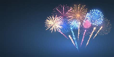 밝은 불꽃과 빛나는 산책로와 함께 밤하늘에서 다채로운 불꽃놀이가 터져 축하 휴가 또는 파티 테마에 적합합니다 벡터 일러스트 레이 션 감정에 대한 스톡 벡터 아트 및 기타