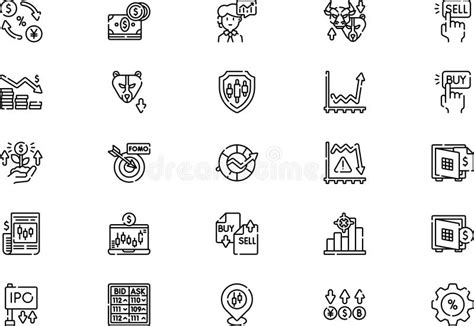 Stock Market Icons Collection Is A Vector Illustration With Editable Stroke Stock Vector