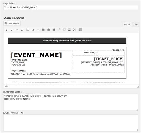 Printable Tickets Add On Help And Documentation Event Espresso