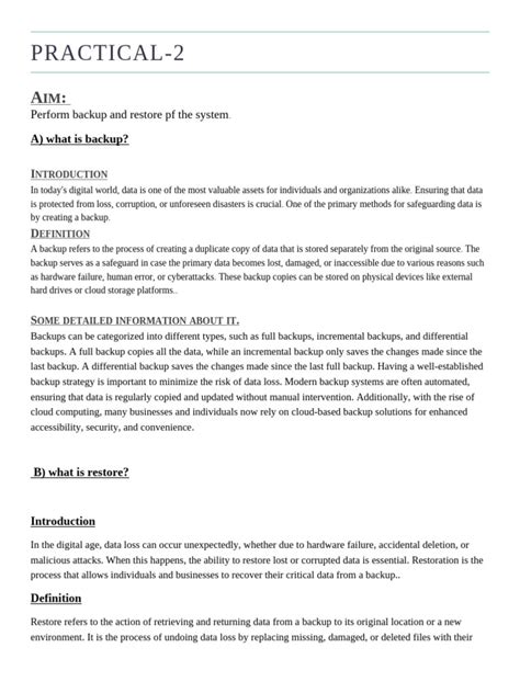 Practical 01 Pdf Backup Computer File