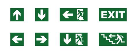 Emergency Exit Icon Set Doorway Information Icons 47086624 Vector Art At Vecteezy