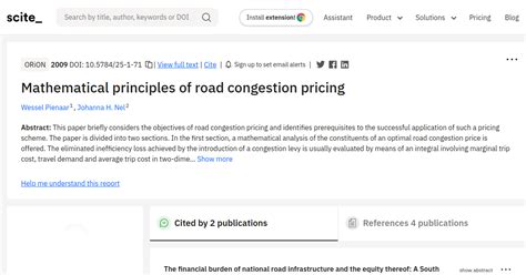 Mathematical Principles Of Road Congestion Pricing