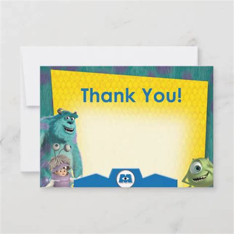 Monsters Inc Thank You Cards Zazzle