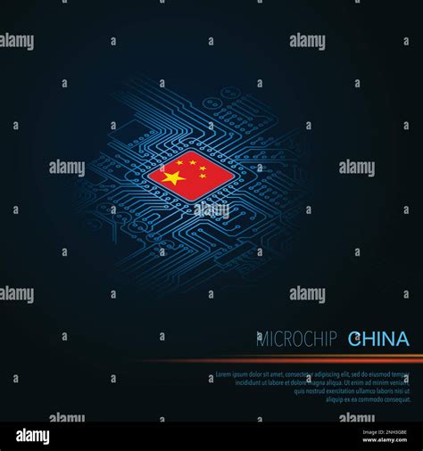 Electric Circuit Perspective China Blue Microchip Stock Vector Image