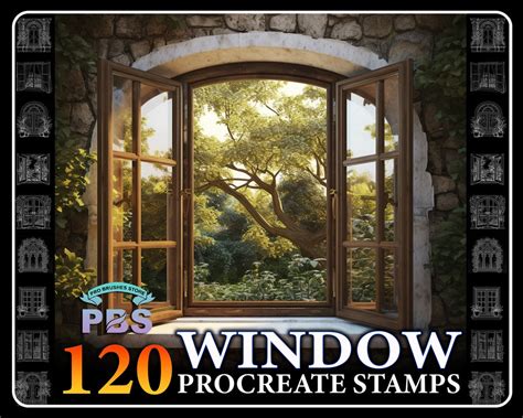 120 Procreate Window Stamps Window Stamps For Procreate Elegant