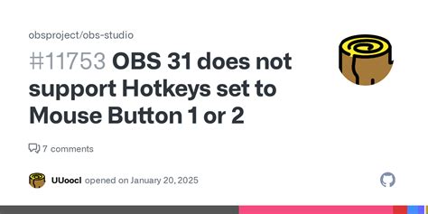 Obs 31 Does Not Support Hotkeys Set To Mouse Button 1 Or 2 · Issue