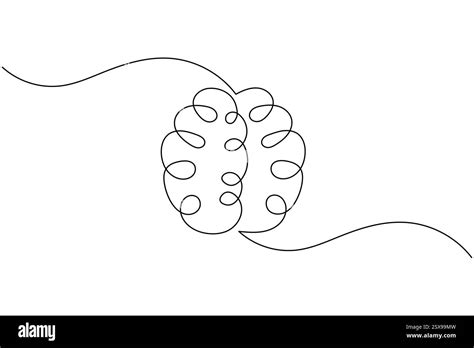 Human Brain Continuous One Line Drawing And Minimalist Style Isolate