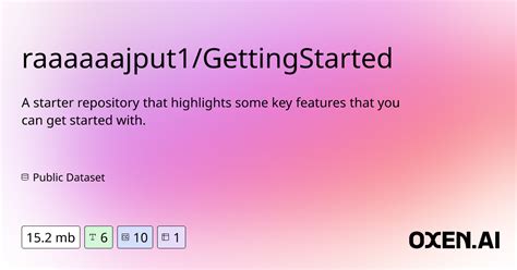 Raaaaaajput1 Gettingstarted Datasets At Oxen Ai