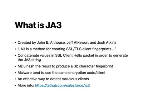 Ssl Ja3 Fingerprinting
