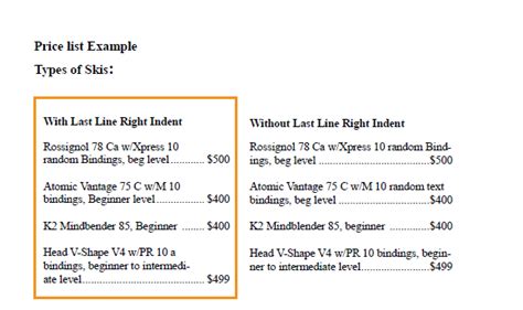 Indentation Alignment And Spacing