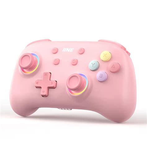 Iine Wireless Controller For Switch Pc Android Ios Cute Gamepad With Rgb Lights Mini Pro