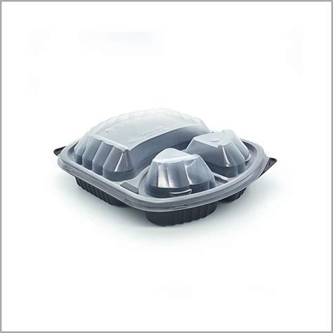 3 Compartment Black Microwavable Containers Wholesale Halapack