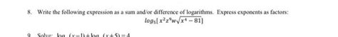 solved 8 write the following expression as a sum and or