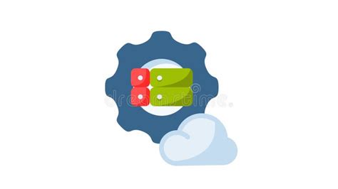 animated database connection with cloud gear and server stock video