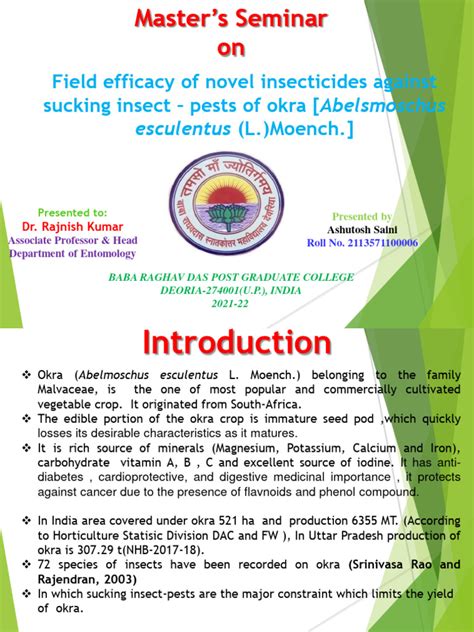 Feild Efficacy Of Novel Insecticides Against Major Insect Pests Of Okra Download Free Pdf