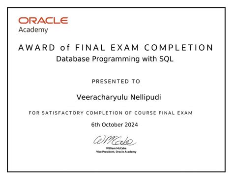 veera charyulu on linkedin oracleacademy databaseprogramming sql databases learning