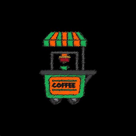 부화 스타일 벡터에서 커피 숍 카트 Ai Eps Uidownload