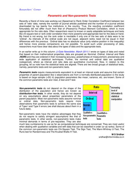 PDF Parametric And Non Parametric Tests